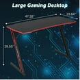 NiamVelo 47 inch Z-Shaped Gaming Desk, Ergonomic PC Workstation with ...