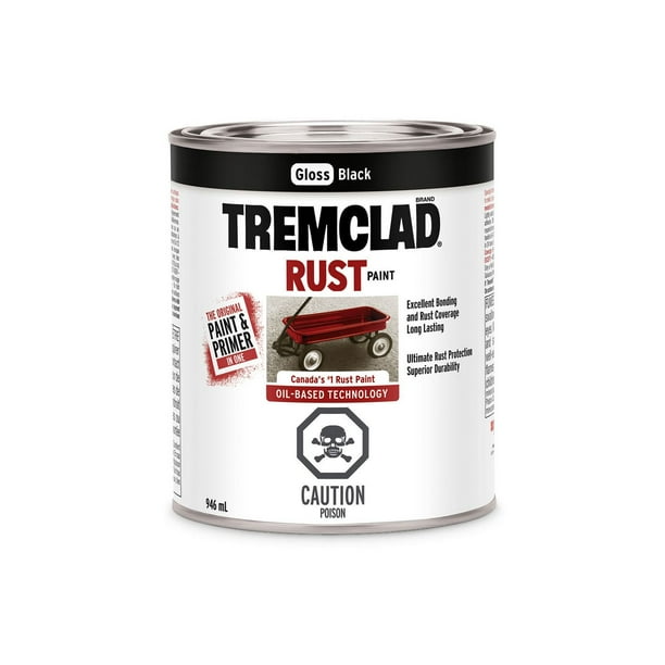 Tremclad Gloss Black Rust Paint - Walmart.ca