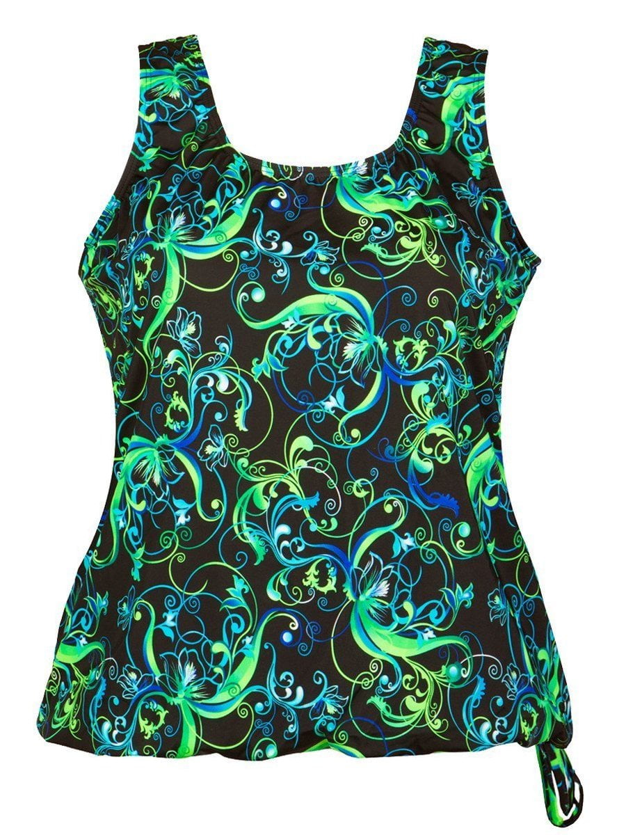 Plus-Size Swimwear Top - Wear Your Own Bra - Day Dreaming Lime ...