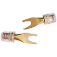 2PCS Gold Plated Y Spade to Banana Female Adapter, 4mm Jack Audio ...