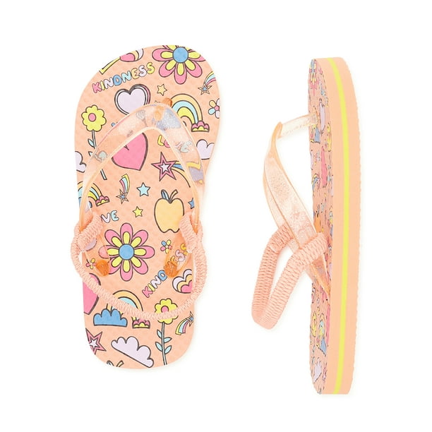 Wonder Nation Toddler Girls Flip Flops, Sizes 7/8-11/12 - Walmart.com