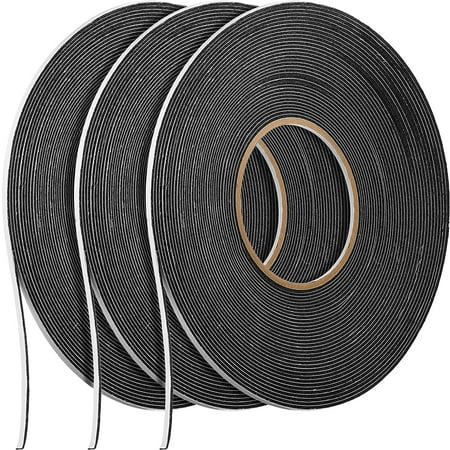 3 Rolls Double Sided Foam Tape PE Roll Foam Tape Double Faced Sponge ...