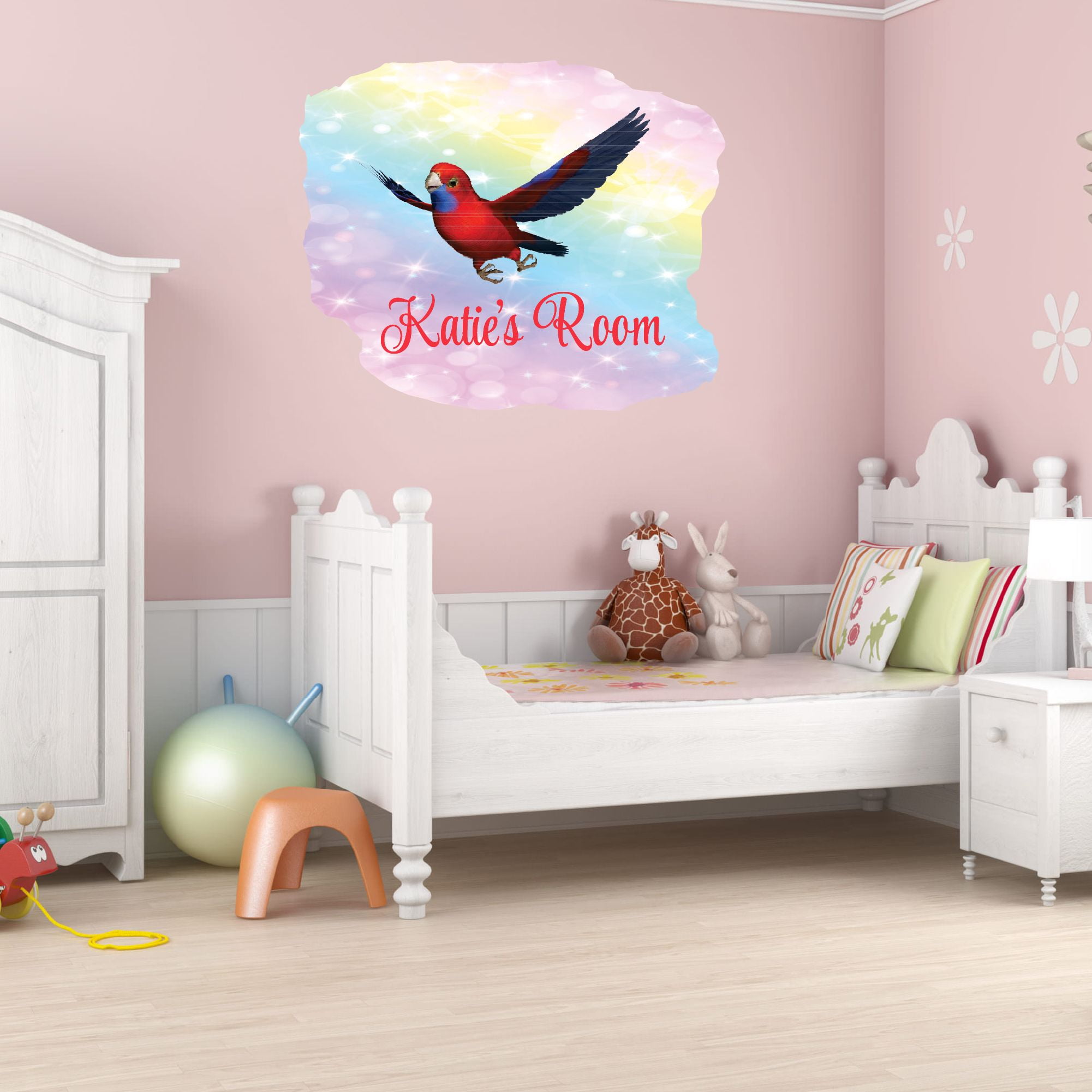 Animal Watercolor Custom Name Wall Decals for Kids Room - Personalized ...