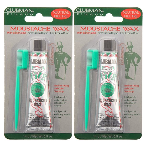 2 Pack - Clubman Moustache Wax Neutral 0.50 oz - Walmart.com
