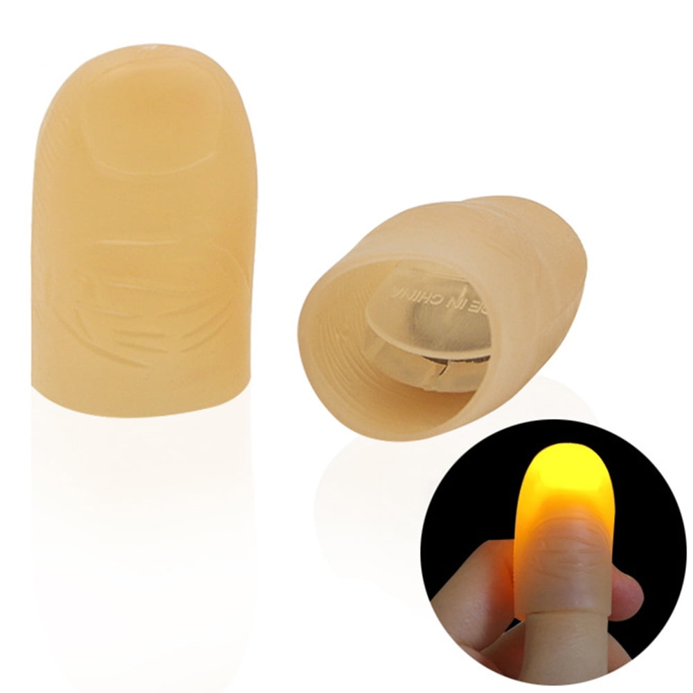 2-Piece LED Light-Up Finger Thumb Tips, Perfect Kuso Prank Magic Party ...