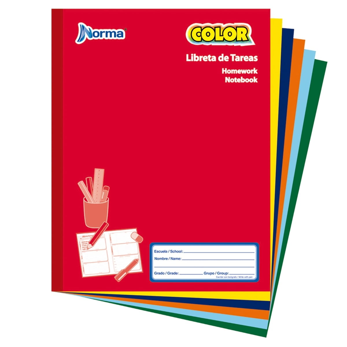 Libreta De Tareas Bilingue Norma 48 Hojas Cosido Norma Norma Colors ...