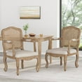 Noble House Corral French Fabric Dining Chair, Set of 2, Beige, Natural ...