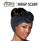 Evolve Fabric Head Wrap Scarf, Versatile Styling, Black, 1 Count ...