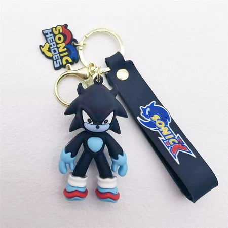 Shadow Sonic The Hedgehog Keychain Keyring Pendant Kids Bag Charm-Black ...