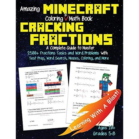Minecraft Coloring Math Book Cracking Fractions Grades 5-8 Ages 10+: A ...