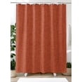 Brick Red Solid Shower Curtain, Minimalist Cloth Rust Grain Linen ...