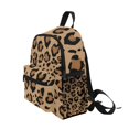 Brown Leopard Print Pattern Mini Backpack Cute Small Backpack with ...