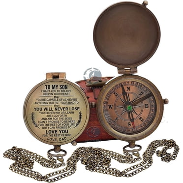 Engraved Brass Compass Gift to My Son/to Our Son/Nautical Gift for Son ...