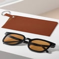 2Pcs 2 Colors Imitation Leather Eyeglass Cases Rectangle with Metal ...