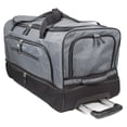 Dejuno 32-Inch Lightweight Denim Drop Bottom Rolling Duffel Bag - Grey ...