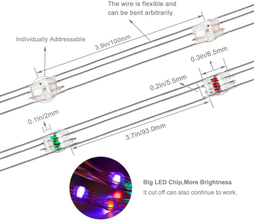 Buy BTF-LIGHTING Chasing Dream Full Color Twinkle Decorative Lights 5m ...