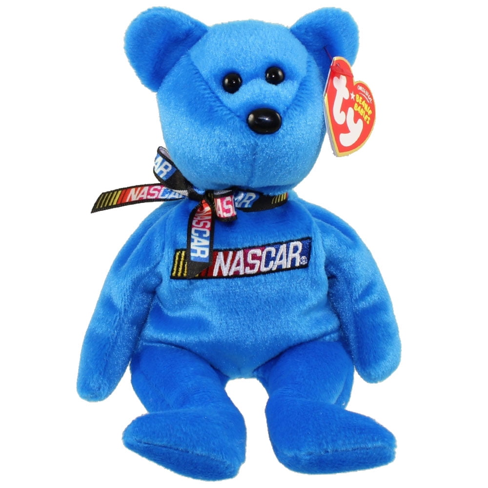 TY Beanie Baby - RACER the Nascar Bear ( Blue Version ) (8.5 inch ...