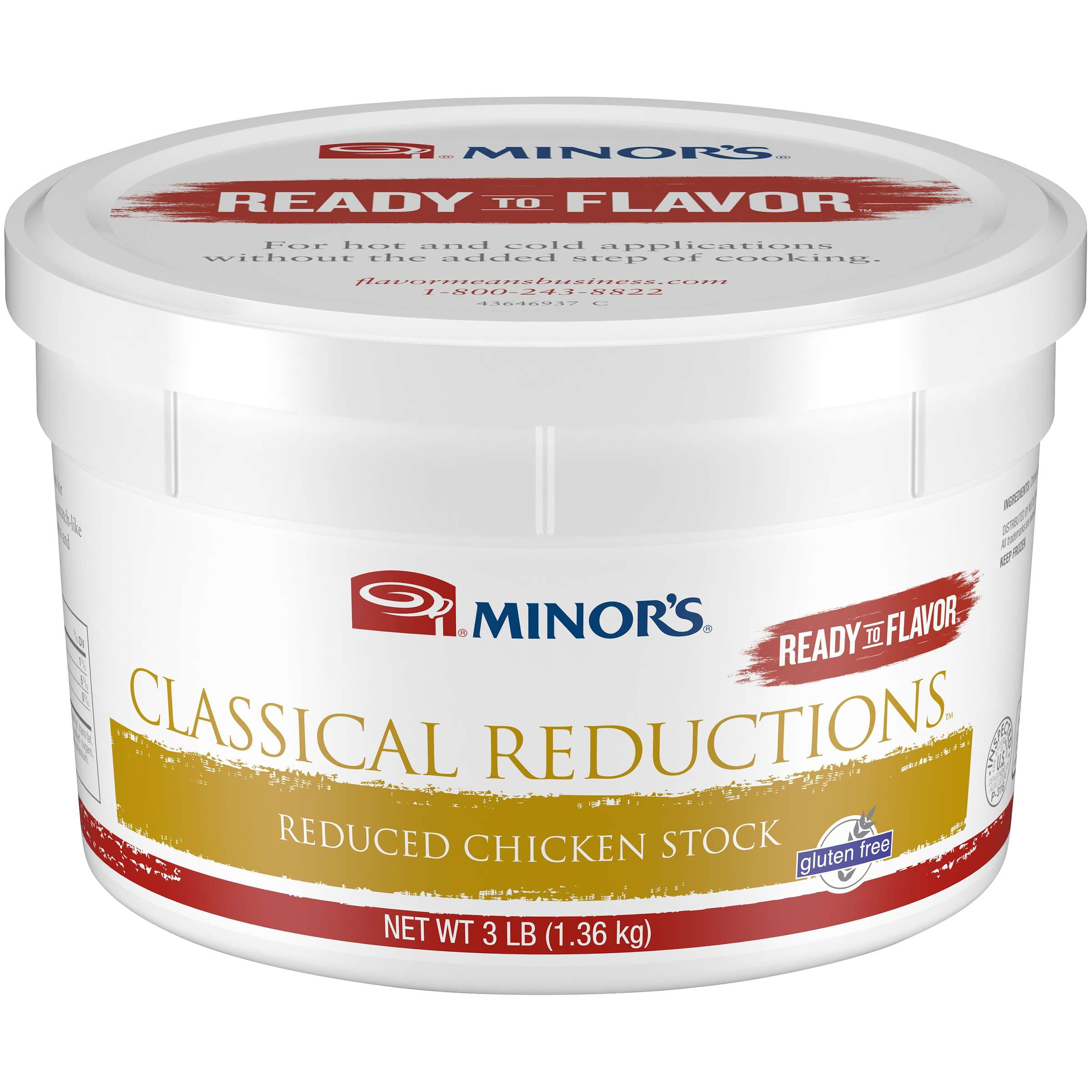 Minors Classical Reduction Roasted Gluten Free Chicken Stock, 3 Pound ...