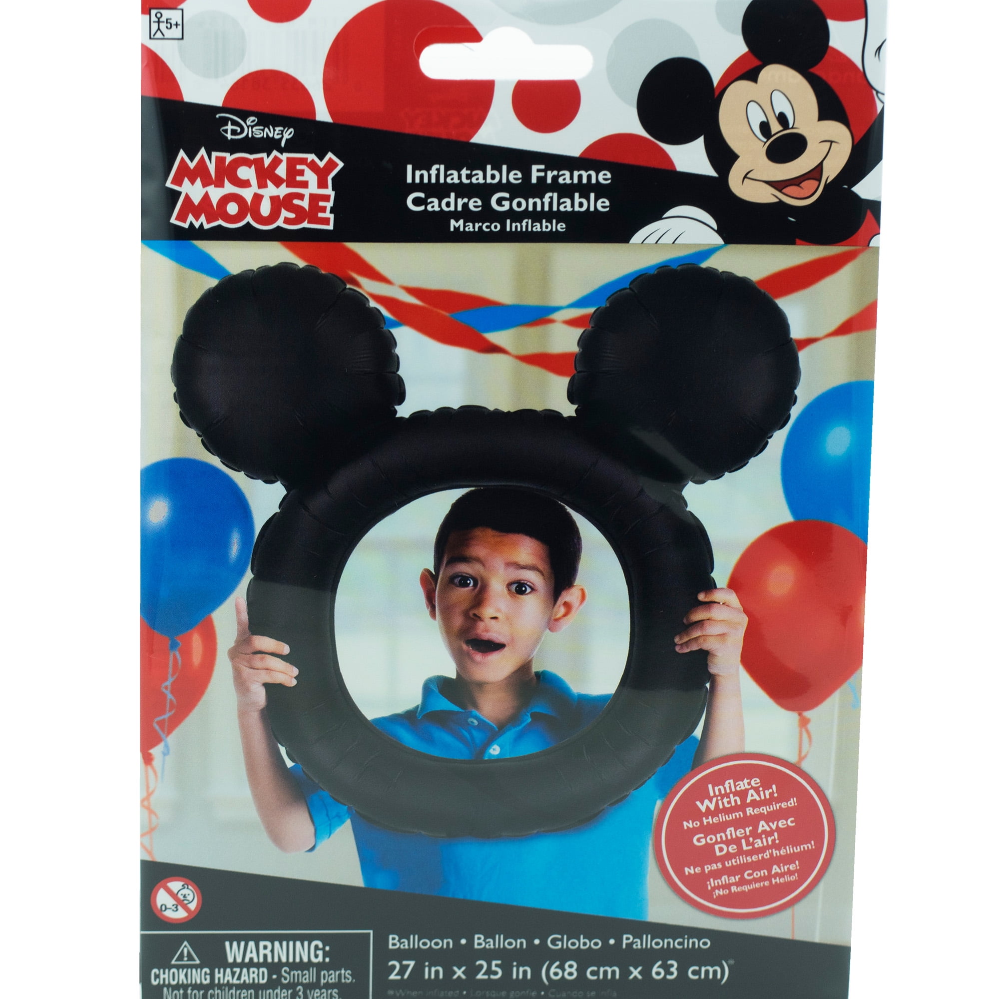 Mickey Mouse Inflatable Frame with Air Balloon 27", No Helium Required ...