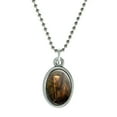 Capuchin Monkey Organ Grinder Antiqued Oval Charm Pendant with Chain ...