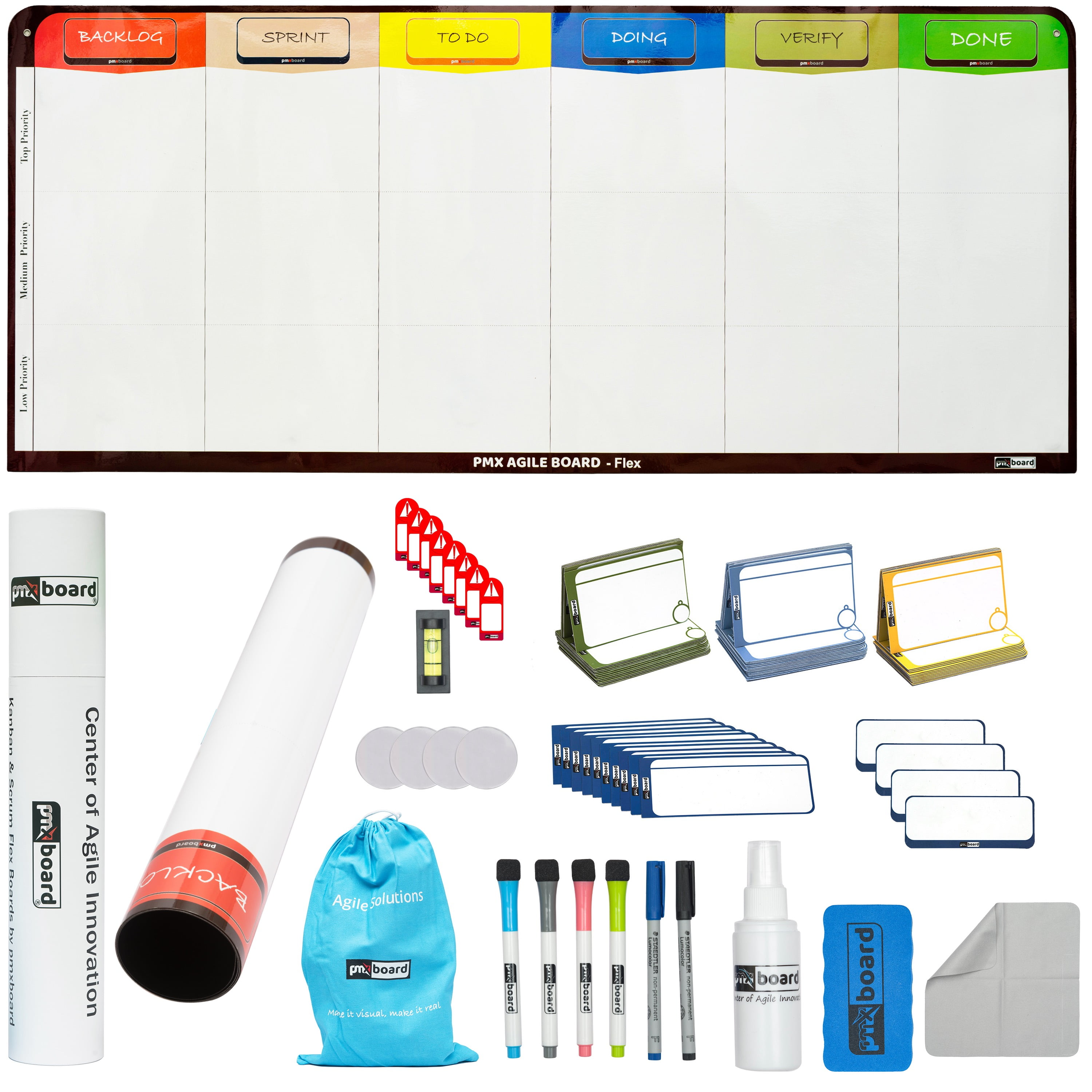 pmxboard Magnetic Kanban Board and Magnetic Scrum Board Flexible 6 ...