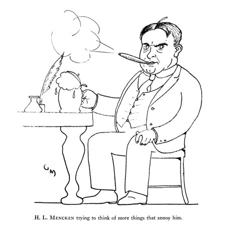 Henry Louis Mencken /N(1880-1956). Amerian Editor And Satirist. Cartoon ...