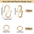 50Pcs Brass S Hook Clasps with 100Pcs Jump Rings Long-Lasting Plated ...