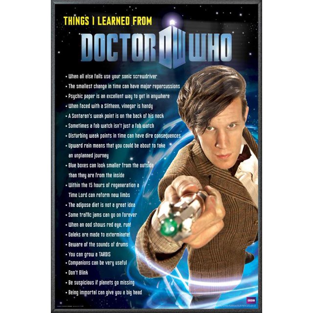 Doctor Who - Framed TV Show Poster (Things I Learned From Dr. Who ...