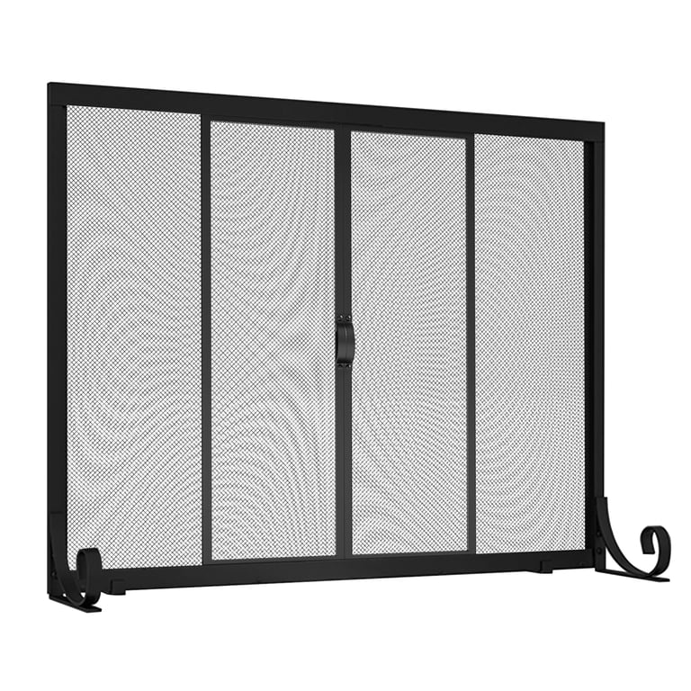 Wrought Iron Fire Guard Fire Beauty Fireplace Screen - 35x28 Inch ...