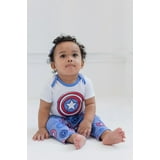 Marvel Avengers Captain America Newborn Baby Boys Bodysuit Pants and ...