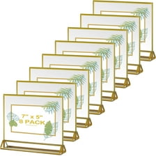 12 Pack Acrylic Sign Holder Gold Borders,4x6 Double Sided Clear Frame ...