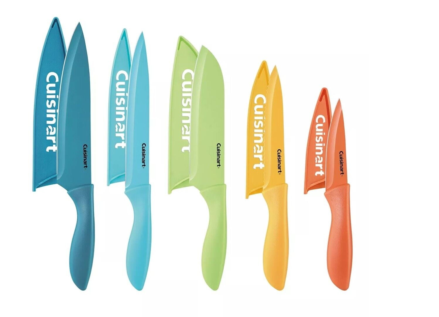 Cuisinart 10-Pc. Ceramic-Coated Printed Knife Set w/Blade Guards ...
