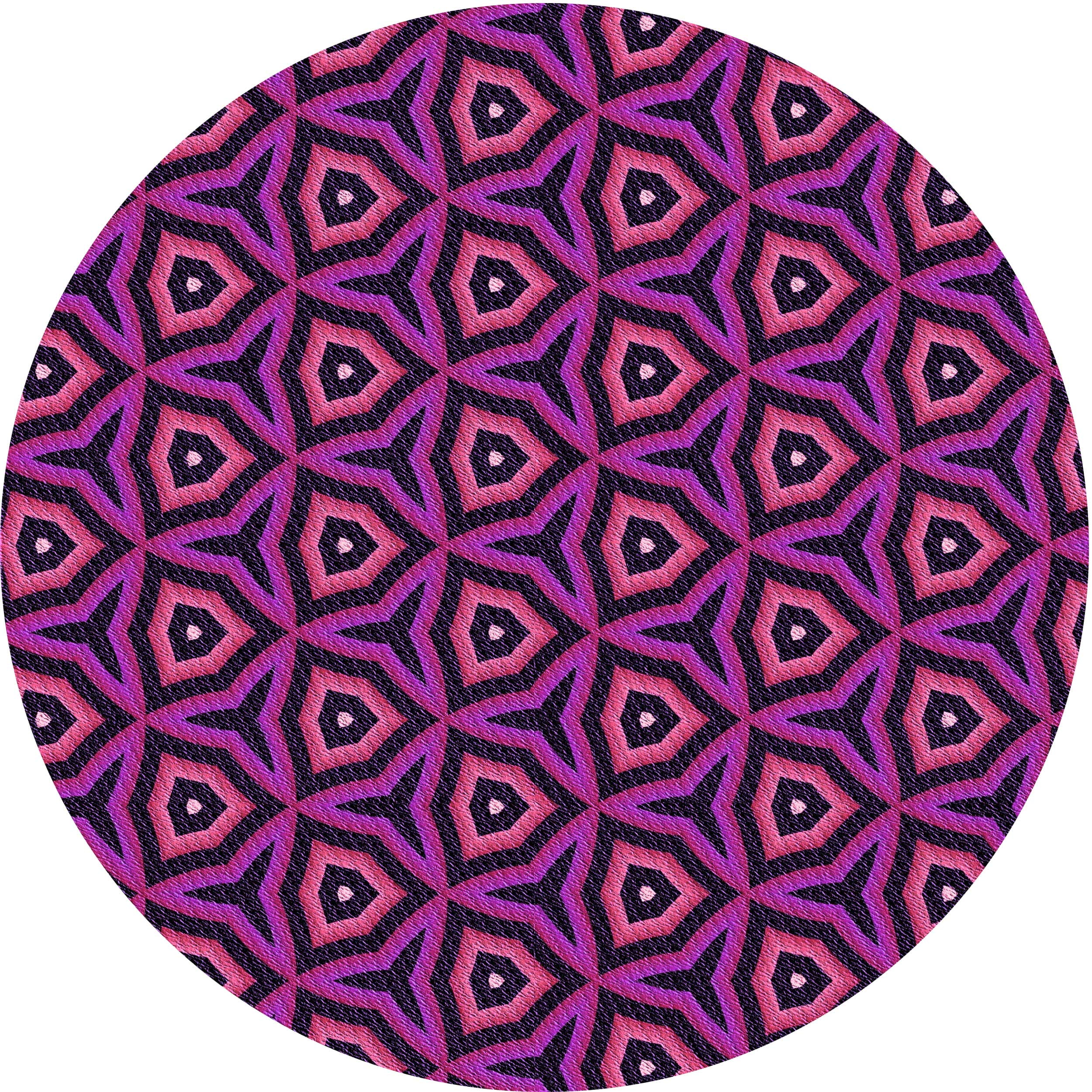 Ahgly Company Machine Washable Indoor Round Transitional Medium Violet ...