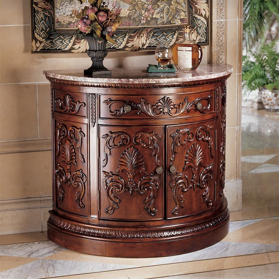 Design Toscano Julien Marble-Topped Crescent Console Table - Walmart.com