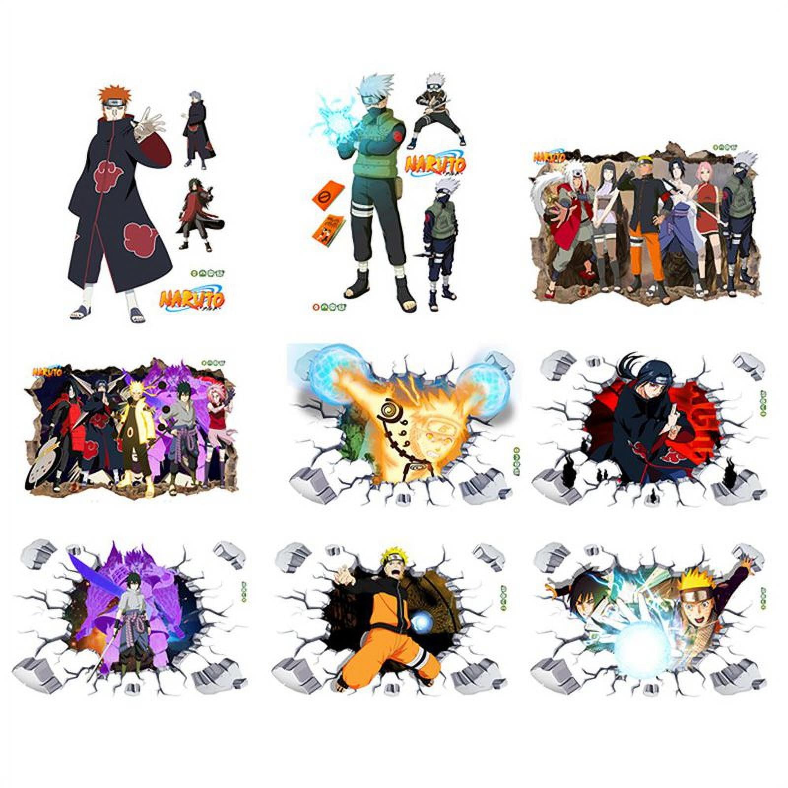 Buy Taicanon Anime Naruto 3D Self-adhesive Stickers, Removable Break ...