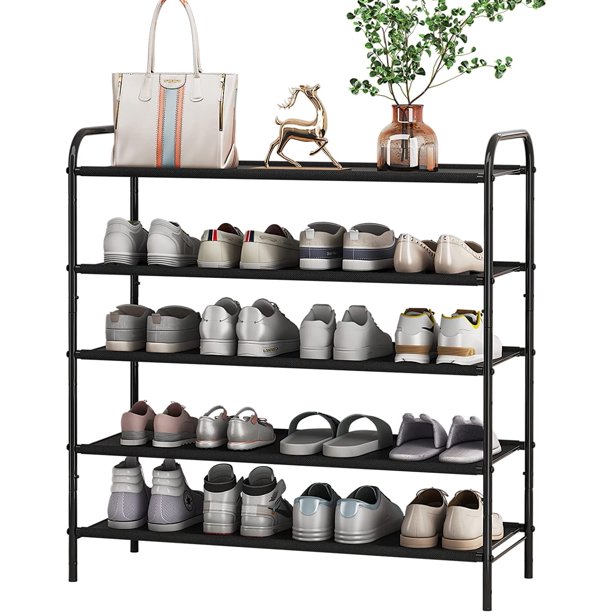 Wisdom Star 5 Tier Stackable Shoe Rack Organizer Storage, Adjustable ...