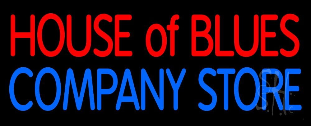 Red House Of Blues Blue Company Store LED Neon Sign 10" Tall x 24" Wide ...