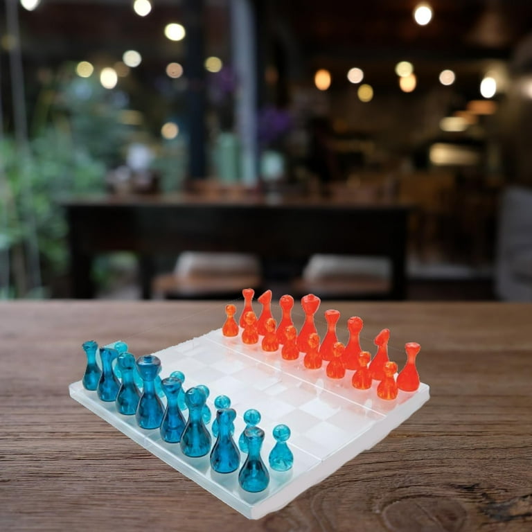 Chess Board Transparent Pieces Build & Play Chess Set | KiwiCo