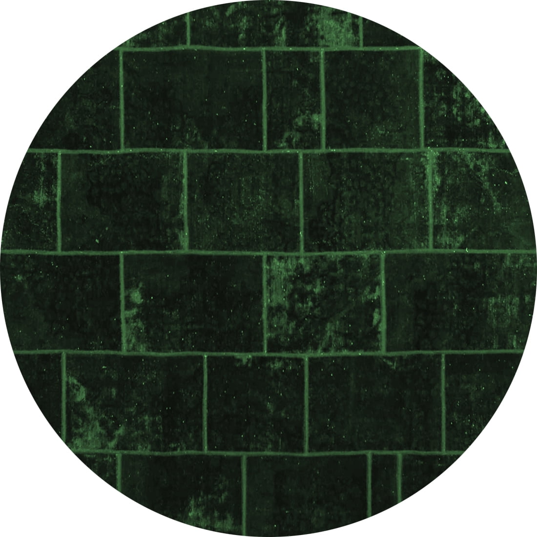 Ahgly Company Indoor Round Abstract Emerald Green Contemporary Area ...
