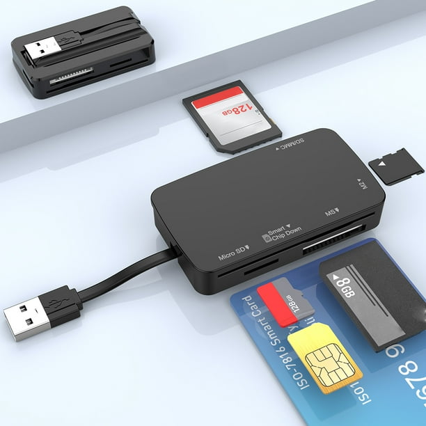 6 in 1 Smart Card Micro SD MS M2 SD/MMC Card Hub Adapter USB 2.0 for Laptop PC | Walmart en línea