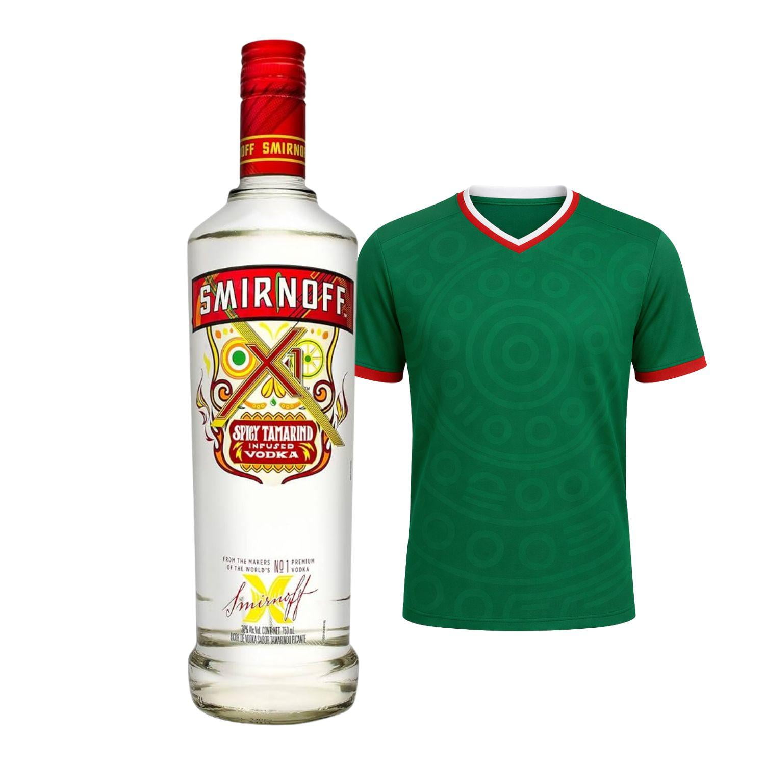 Vodka Smirnoff Tamarindo 750 ml + Jersey Verde XL | Bodega Aurrera en línea