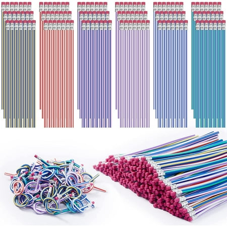 210 Pieces Bendy Pencil Colorful Flexible Bend Pencils Kids Bendable ...