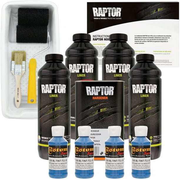 Raptor Reflex Blue Urethane Spray-On Truck Bed Liner Roller,Tray,Brush4 ...