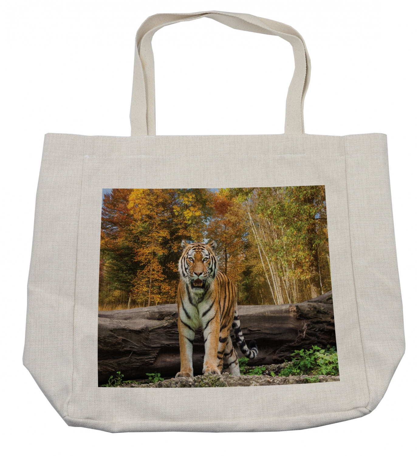 Safari Shopping Bag, Tiger in the Forest Standing and Gazing at the ...