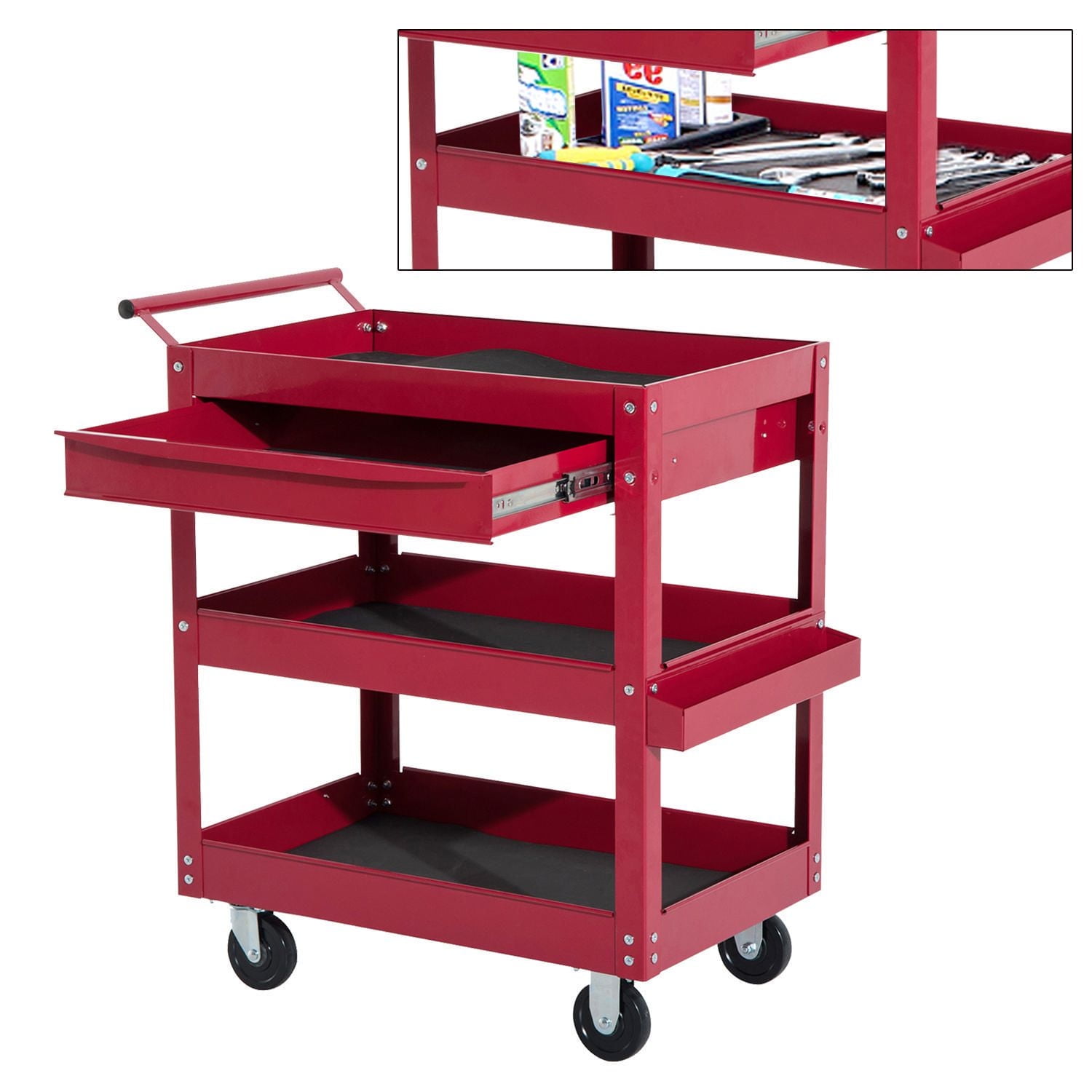 Click here for Homcom 3 Tray Rolling Tool Cart 31 In prices