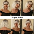 Phocas 12 Short Blonde Bob Wig With Bangs Body Wave Wigs For Women