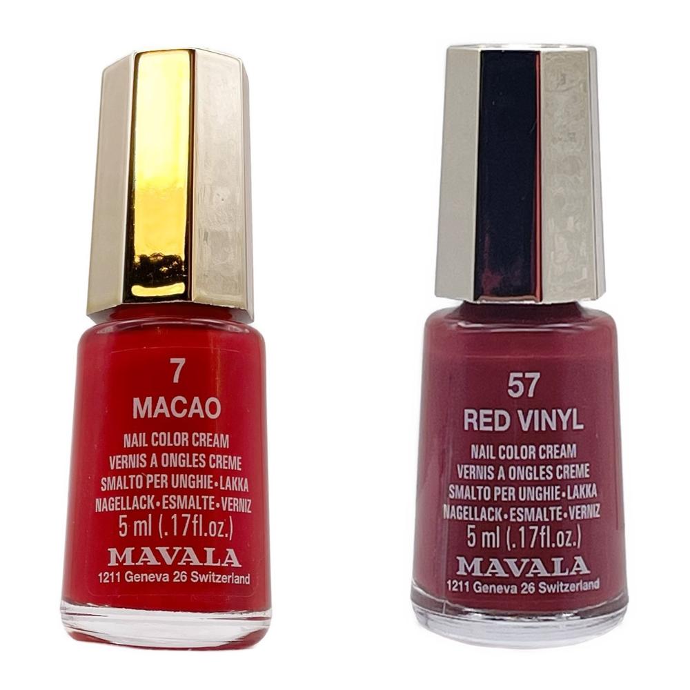 Mavala Mini Nail Polish 5ml - 7 Macao - 57 Red Vinyl - Combi Pack ...