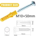 M10x50mm Heavy Duty Masonry Brick Wall Fixing Plug + Coach Screw Zinc ...