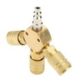 Brass 1/4 Inch 3-Way Air Compressor Coupler Adapter for Pneumatic ...