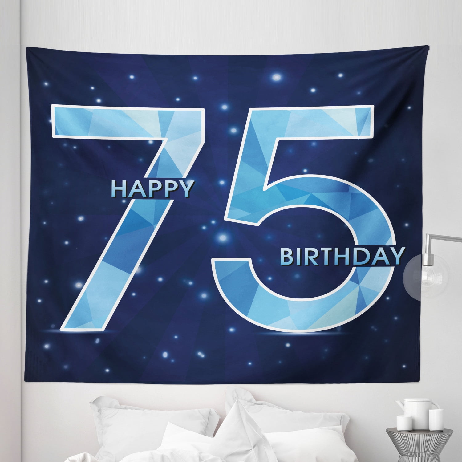 Navy Blue Tapestry, Geometric and Abstract Design in Blue Colors with ...